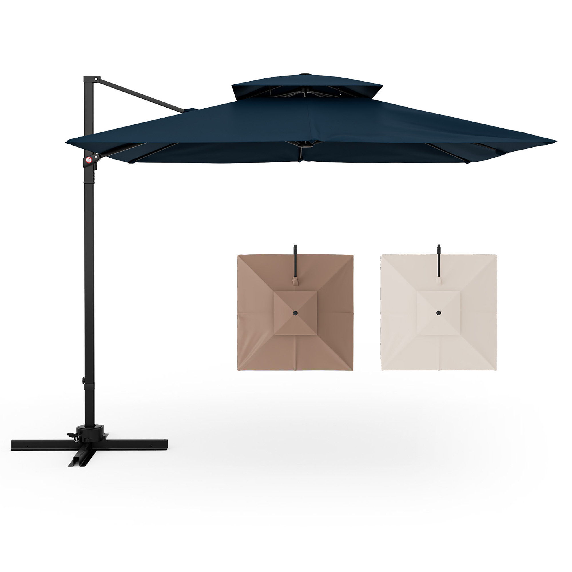 Arlmont & Co. Parasol carré en porte-à-faux 114 po Nocole et ...