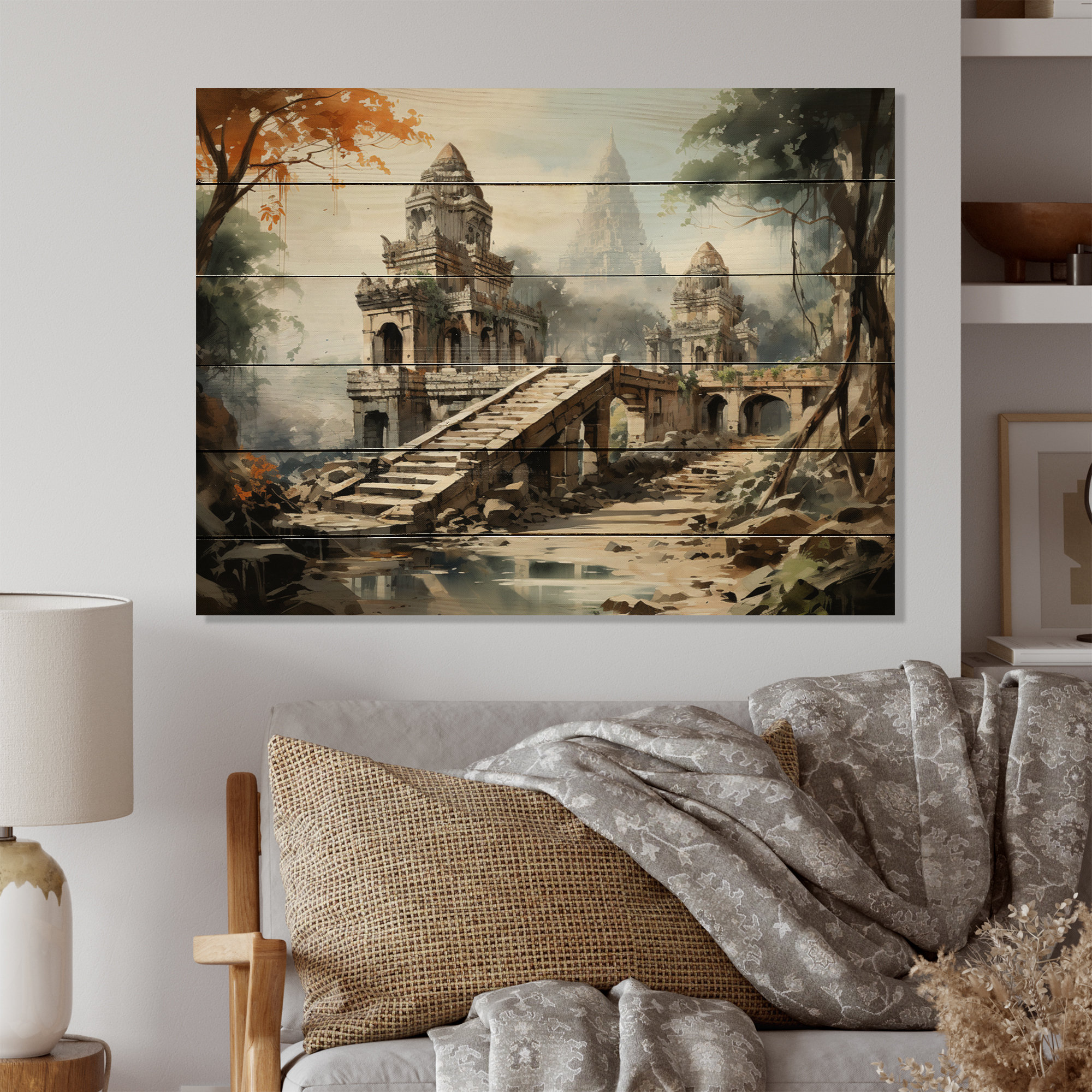 Red Barrel Studio Lemonia Vietnam Ancient Temples Sepia - Unframed ...