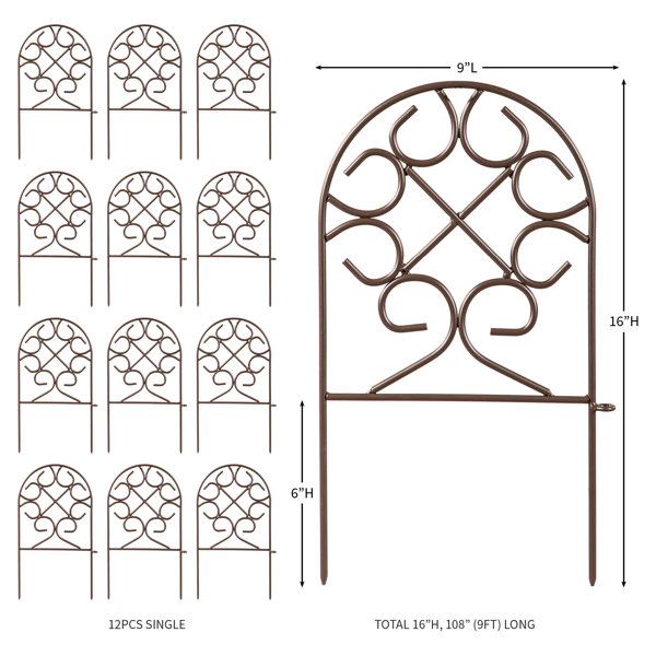 Evergreen Enterprises, Inc 18'' H x 120'' W Scrollwork Wrought Iron ...