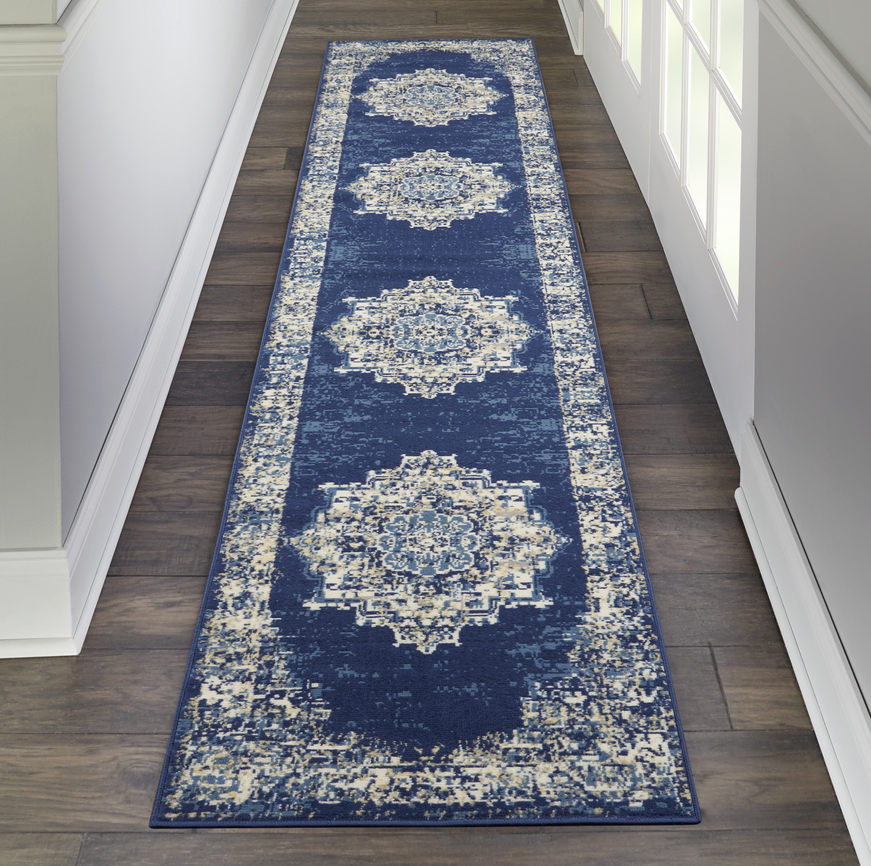 Bungalow Rose Bo Contemporary Modern Navy Area Rug & Reviews | Wayfair