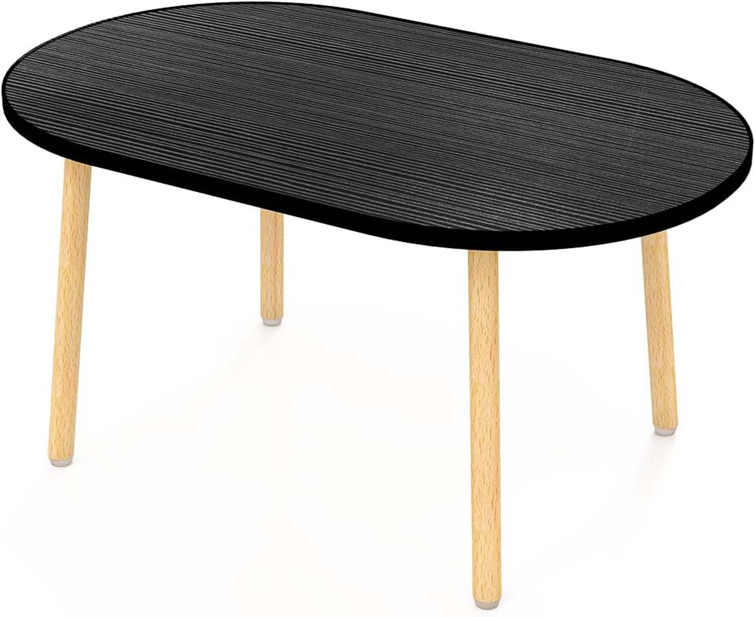 George Oliver Ellipse Coffee Table Low Table With 4 Solid Wood Sturdy ...