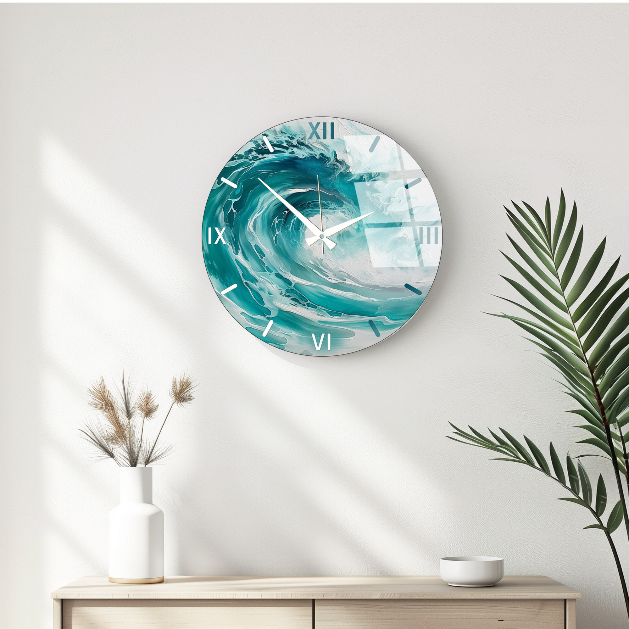 East Urban Home Decorative Glass Wall Clock | Wayfair