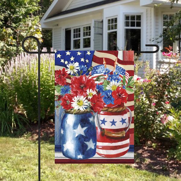 Northlight Patriotic Americana Floral Bouquet Outdoor Garden Flag 12.5 ...