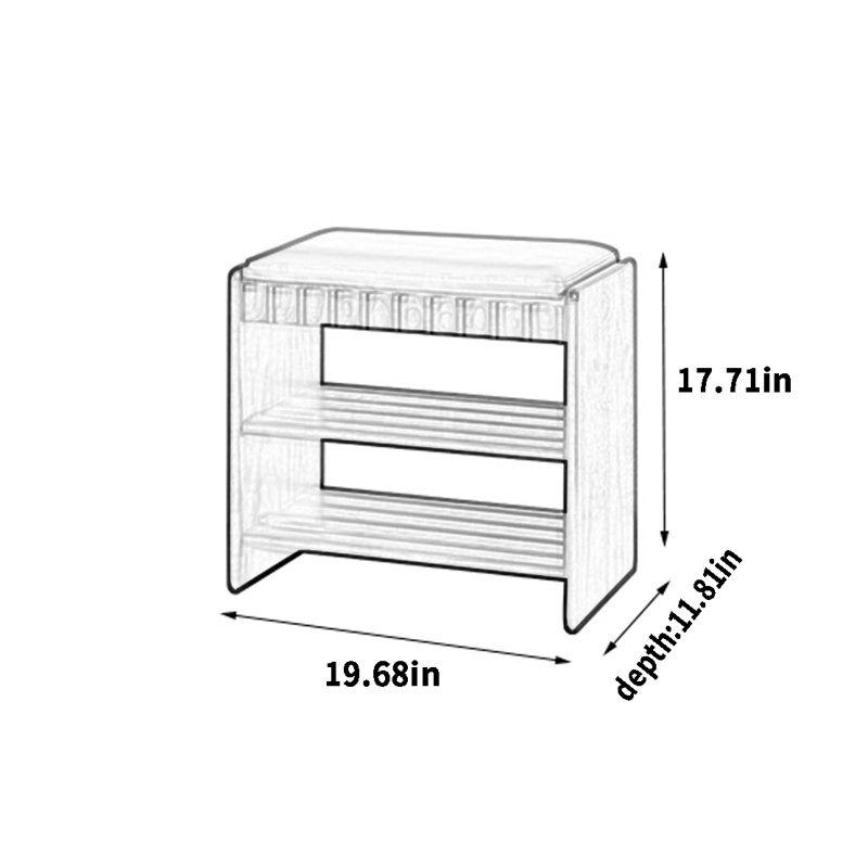 DICIXA Black Walnut Shoe Changing Stool 4 Pair Shoe Storage | Wayfair