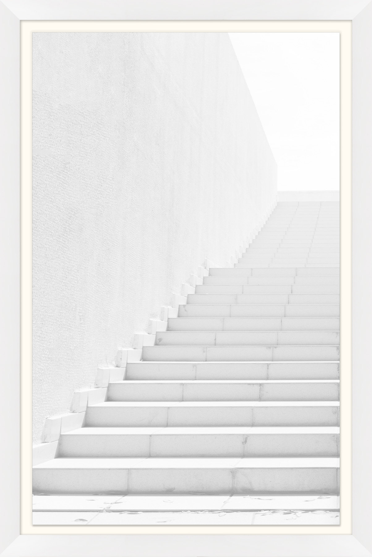 Lillian August White Washed Stairs 2 A' Framed Graphic Art Print on ...