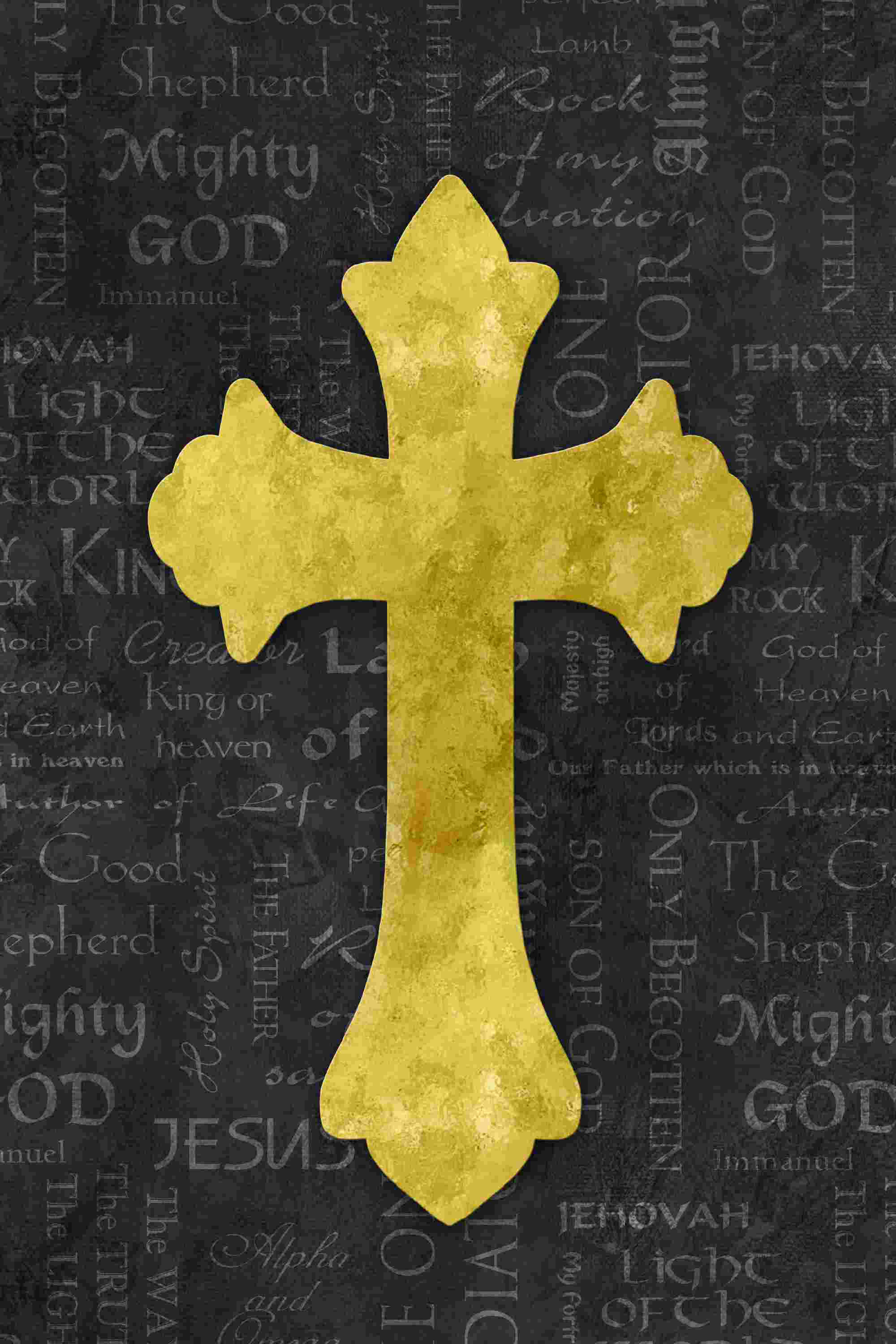 Fleur De Lis Living Slate Gray Cross On Canvas Graphic Art | Wayfair