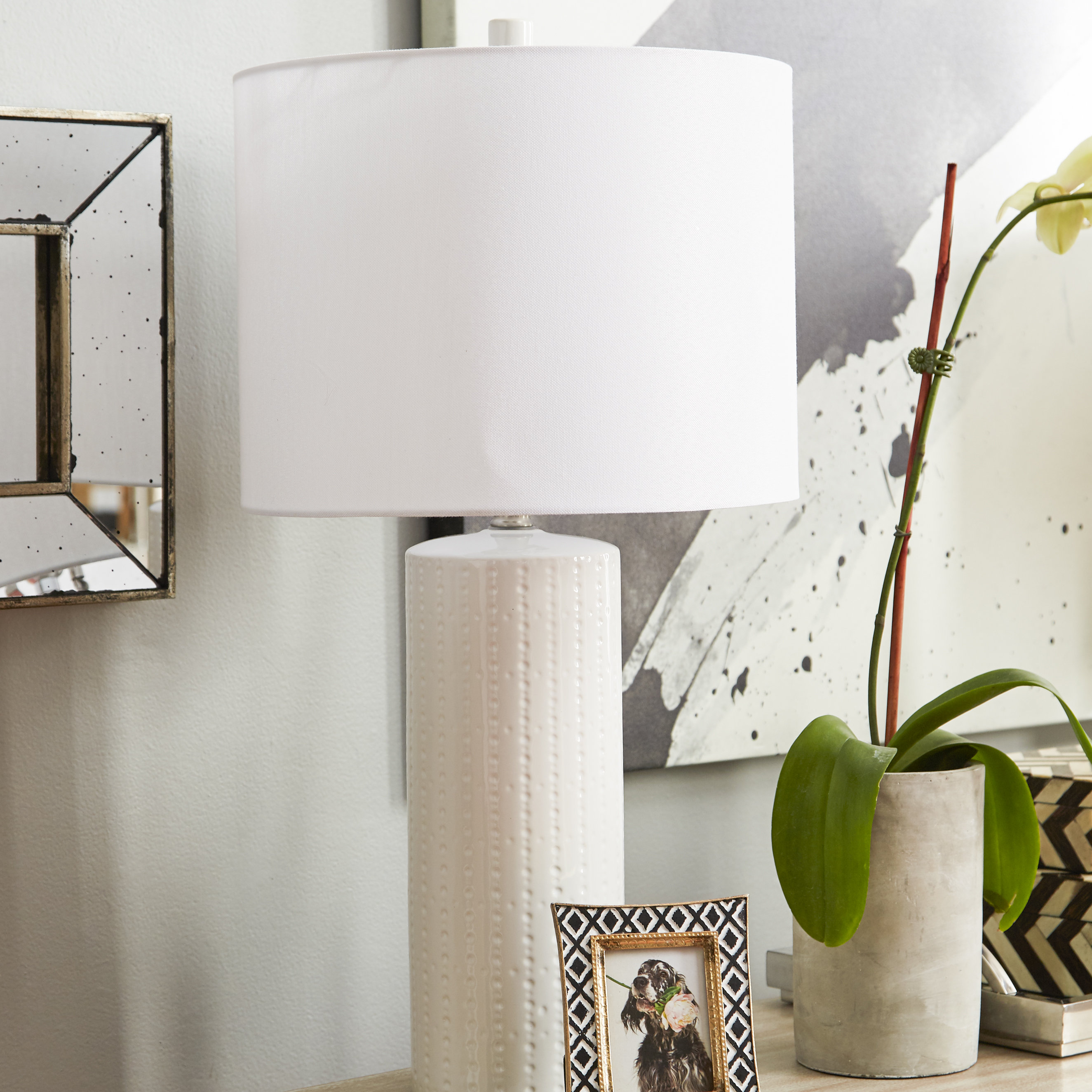 Dovecove Stanberry 25.25" Cream Table Lamp Set & Reviews | Wayfair