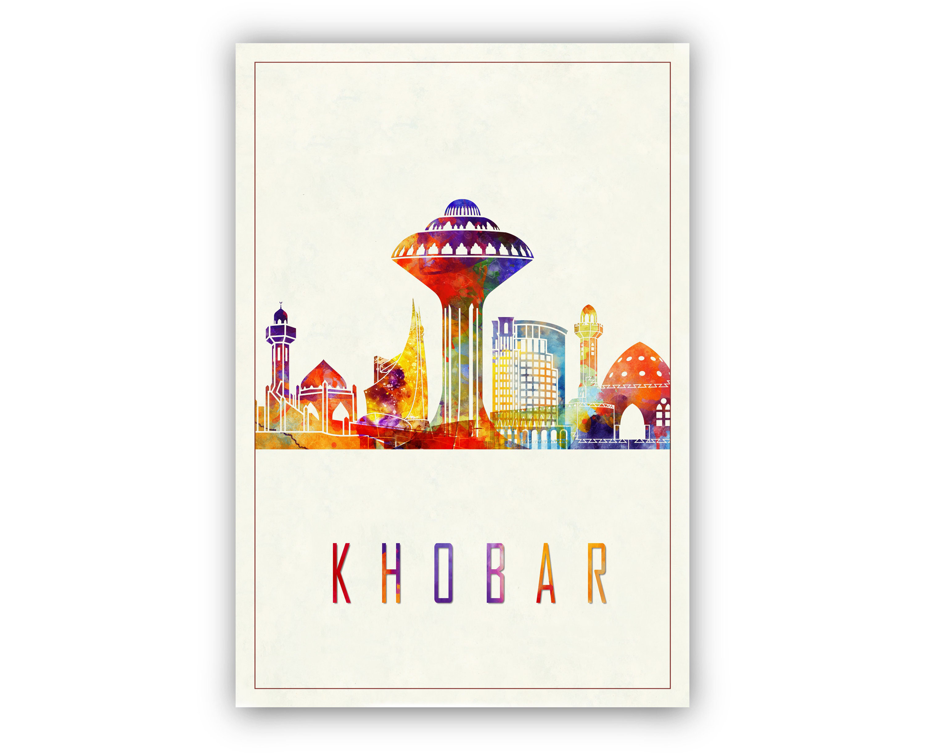 Ebern Designs Al Khobar Illustration Poster World Cities Al Khobar On ...