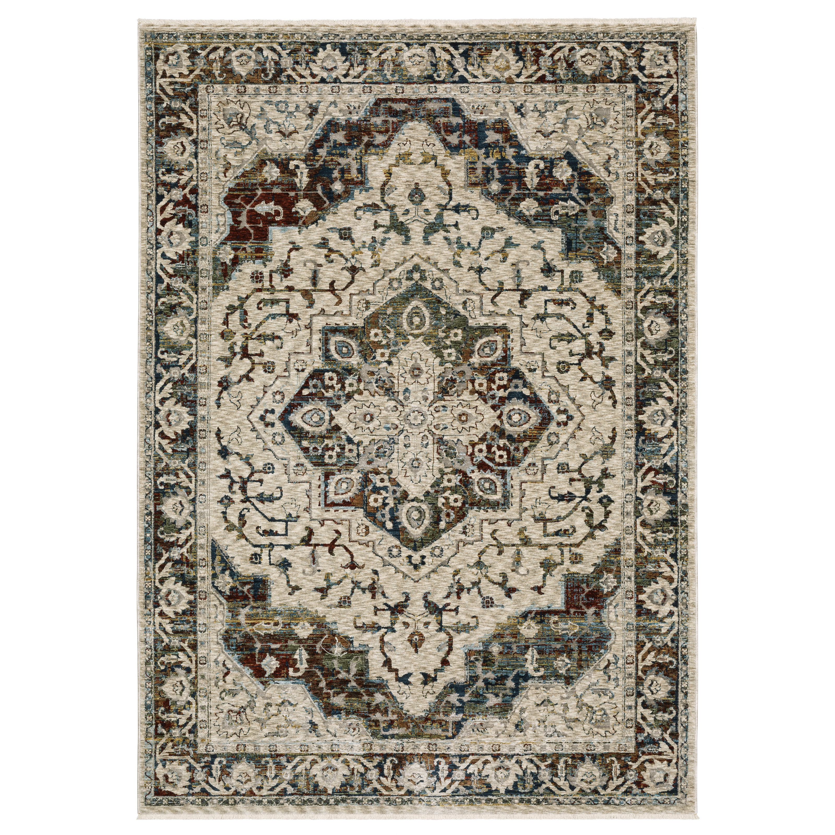 Charlton Home® Elizzabeth Traditional Center Medallion Beige/ Multi ...