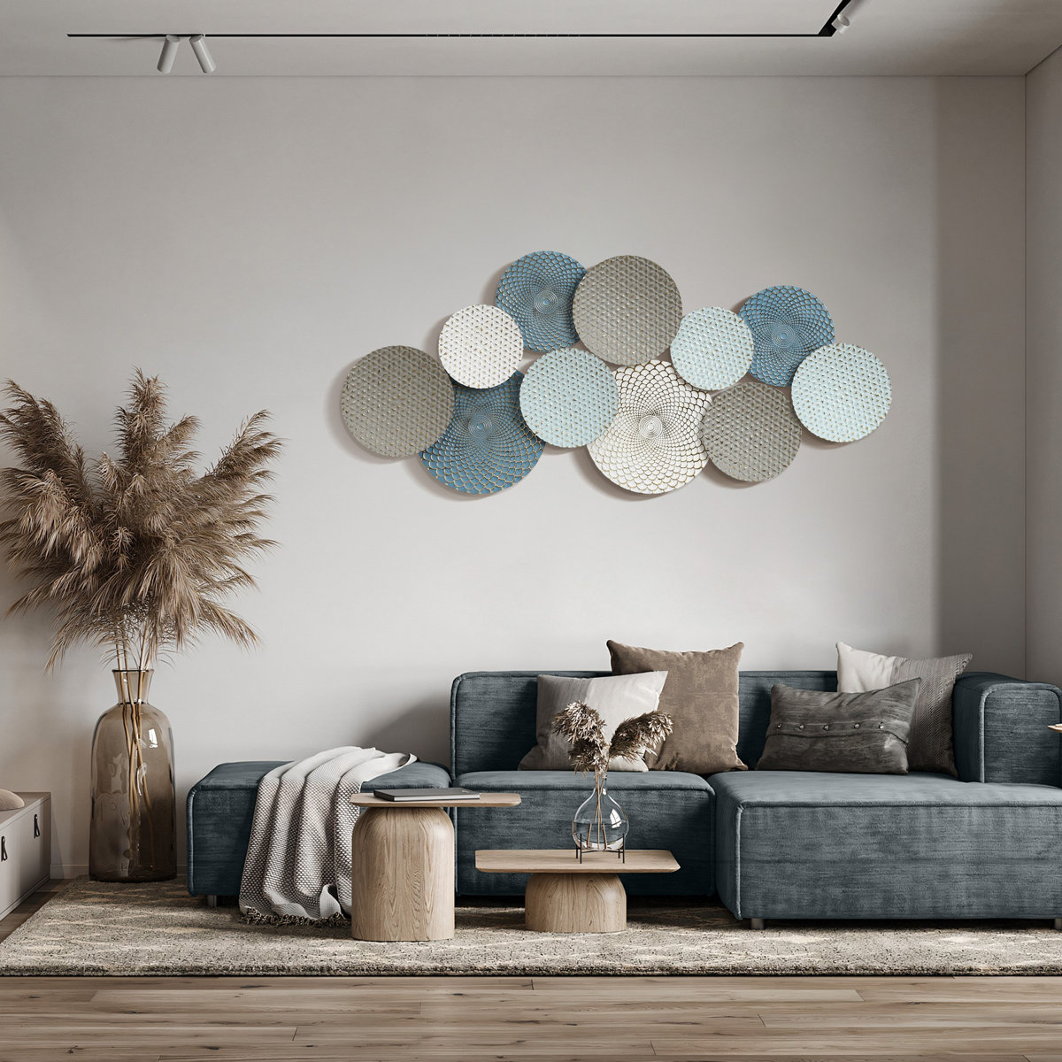 Latitude Run® Distressed Multi-Color Pastels 47.4-Inch Wide Abstract ...