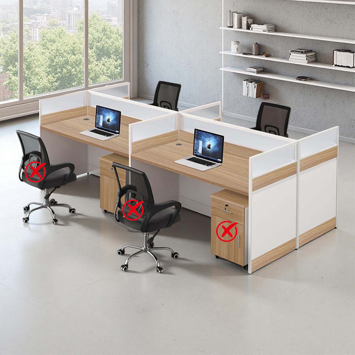 17 Stories Computer Desk, Desk, Work, 4 Person Office Cubicle | Wayfair