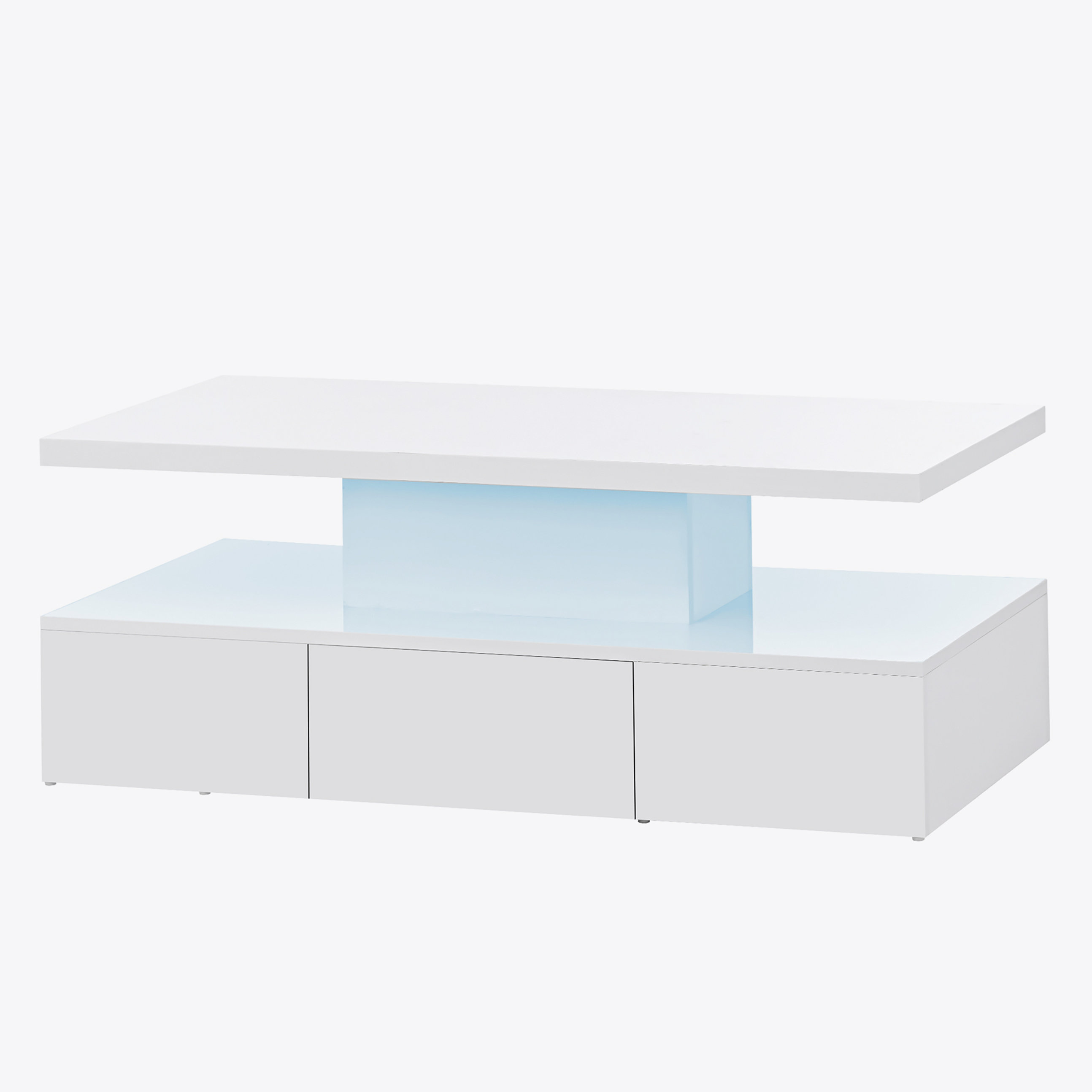 Wrought Studio™ Coffee Table With Drawer, 2-Tier Center Table with Plug ...