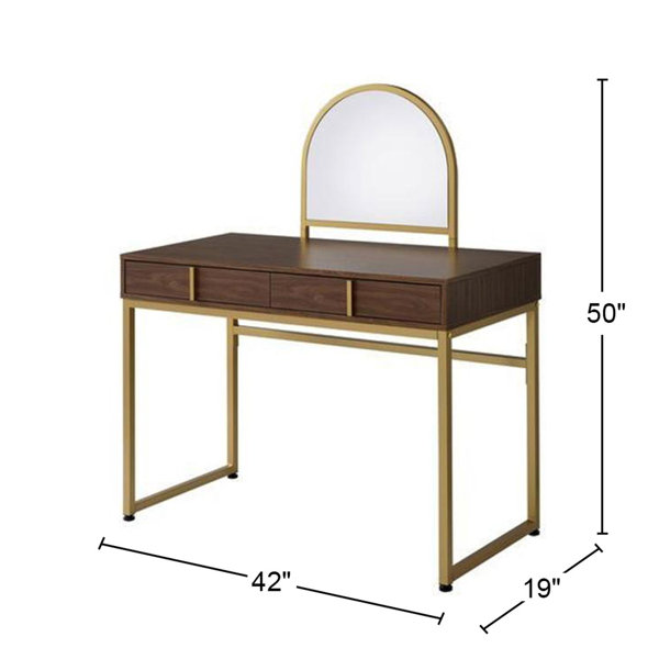 Corrigan Studio 2 - Drawer Vanity Desk With Included Mirror And ...