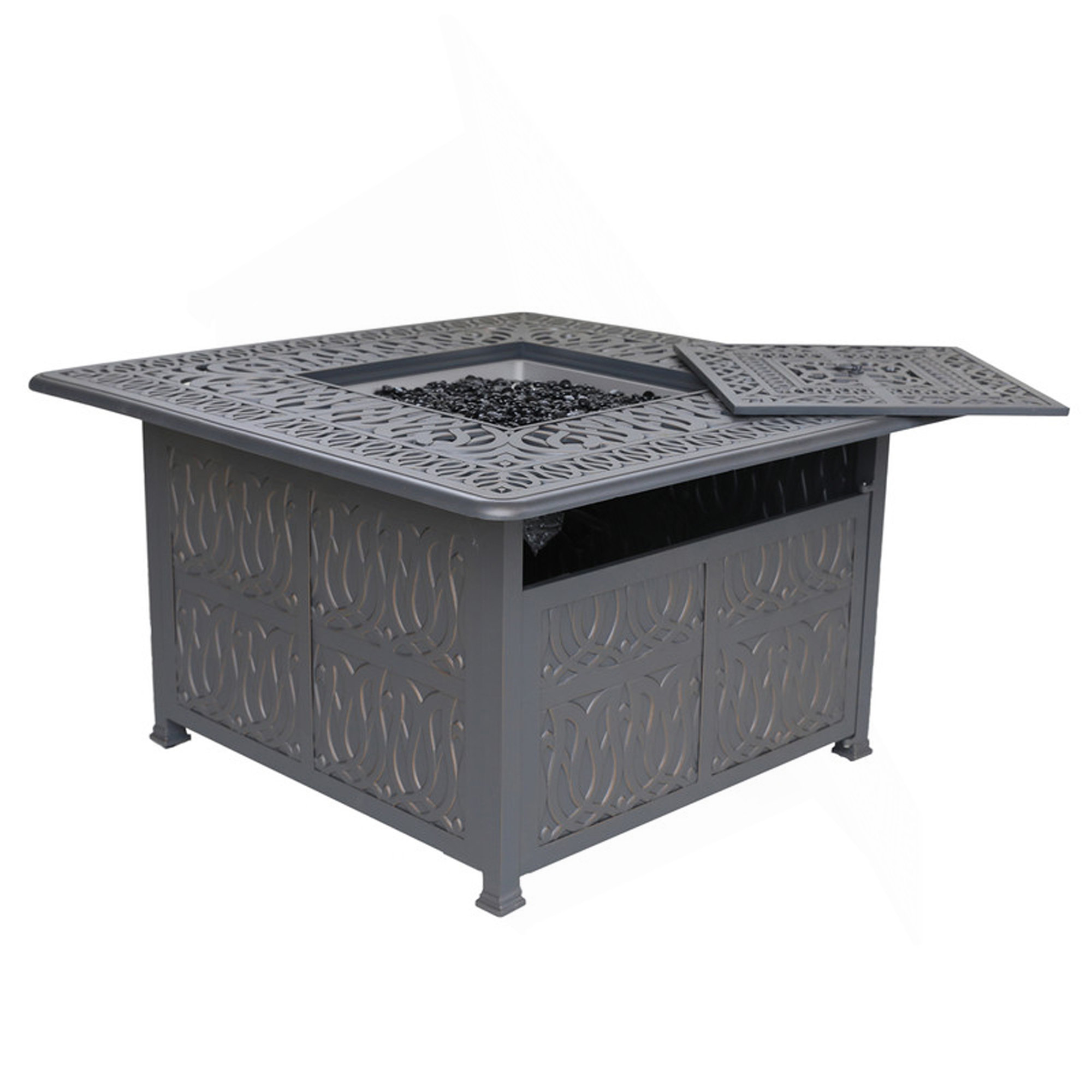 Latitude Run® Powder Coated Aluminum Propane Gas Fire Pit Table | Wayfair