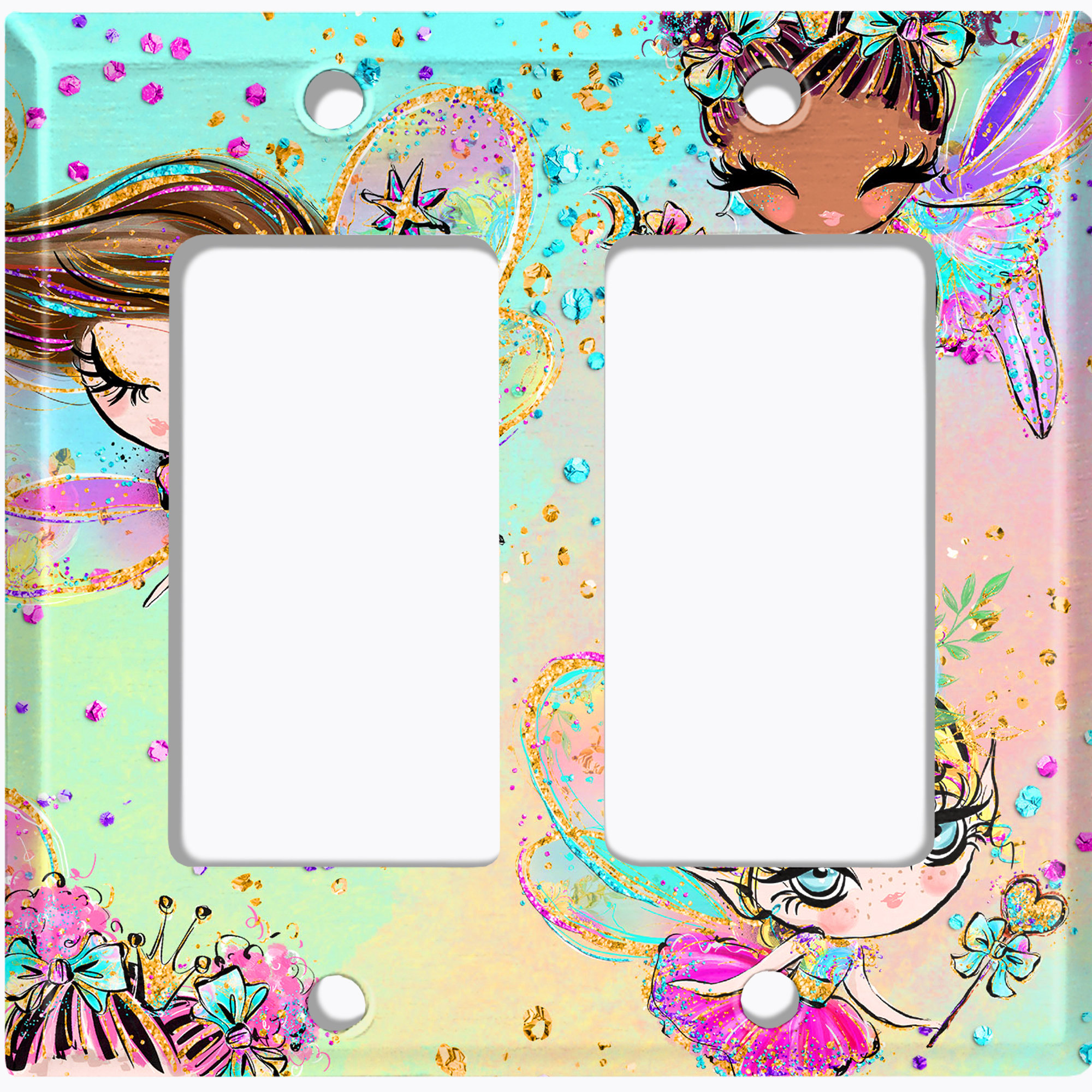WorldAcc Three Fairy Princesses 2 - Gang Rocker Wall Plate | Wayfair