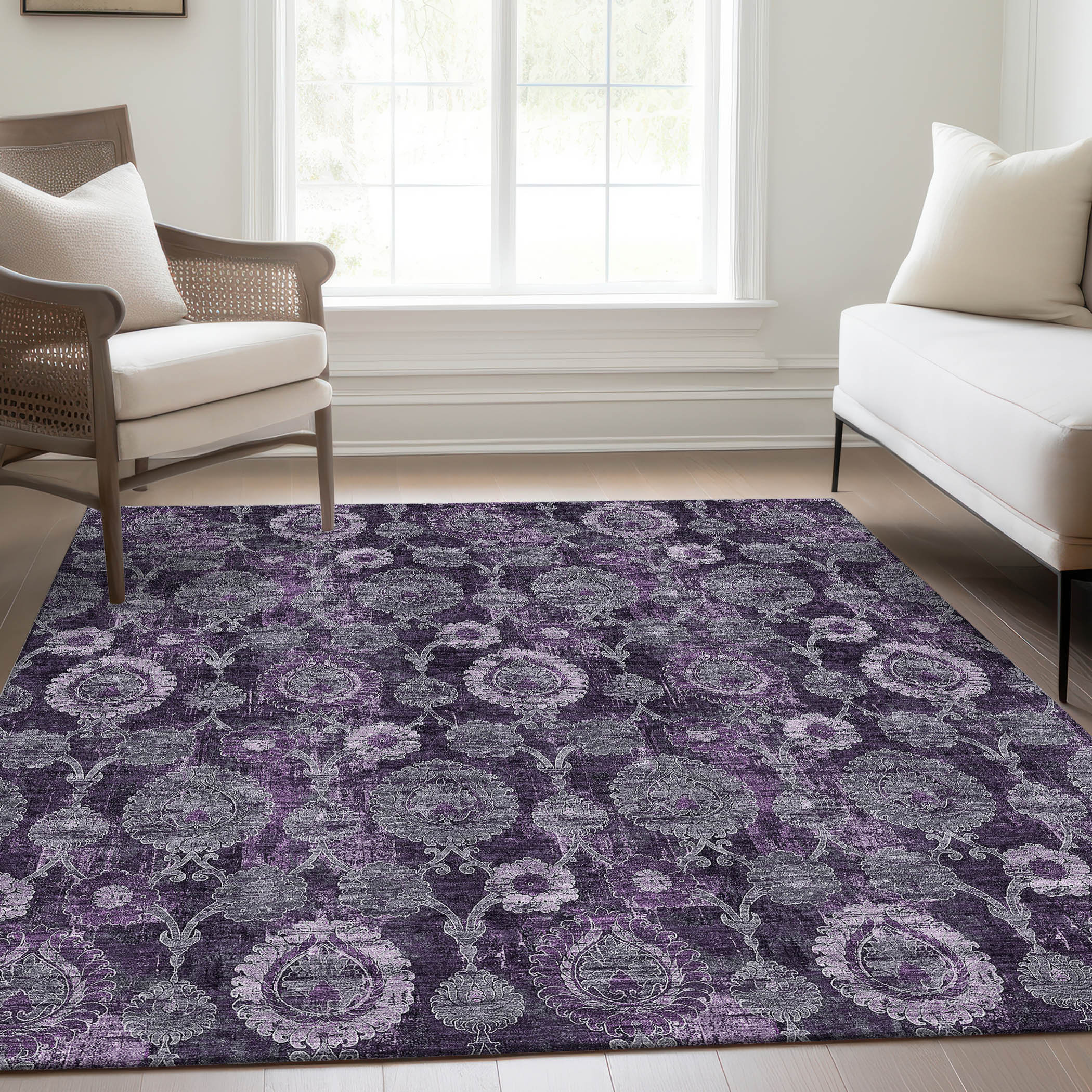 Langley Street Malchow Damask Machine Woven Polyester Indoor / Outdoor ...