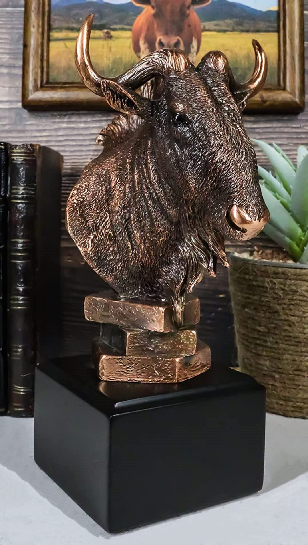 Millwood Pines Wildlife Taxidermy Wildebeest Bull Head Bust Sculpture ...