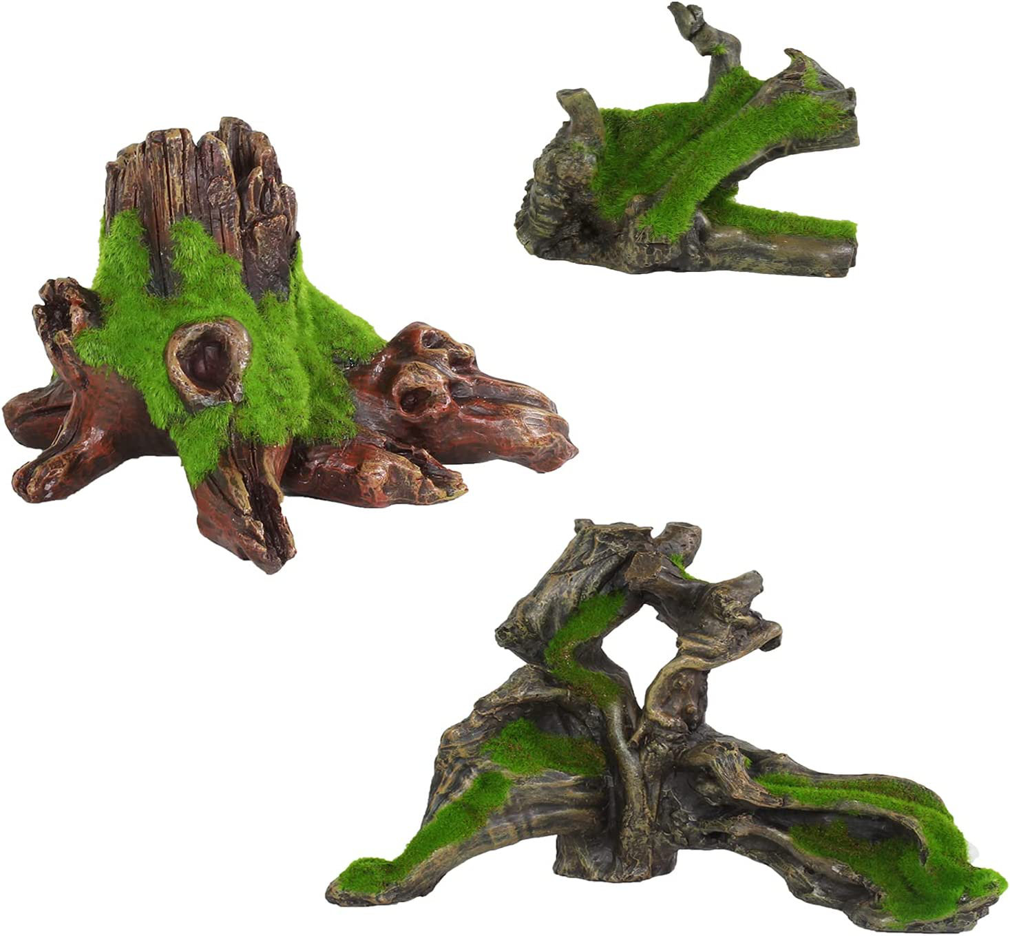 Penn Plax Aqua-Flora 3-Piece Bogwood Glosso Plant Aquarium Decoration ...