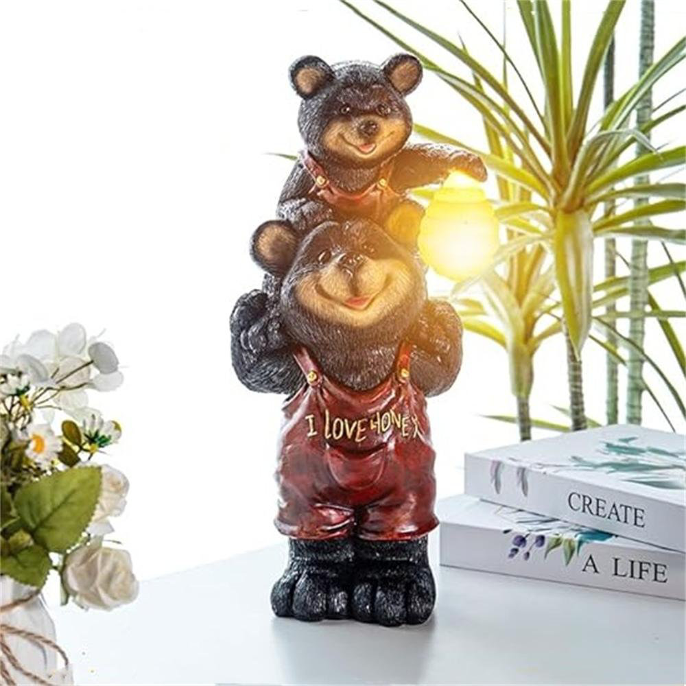 Trinx Black Bear Beehive Solar Light Figurine | Wayfair