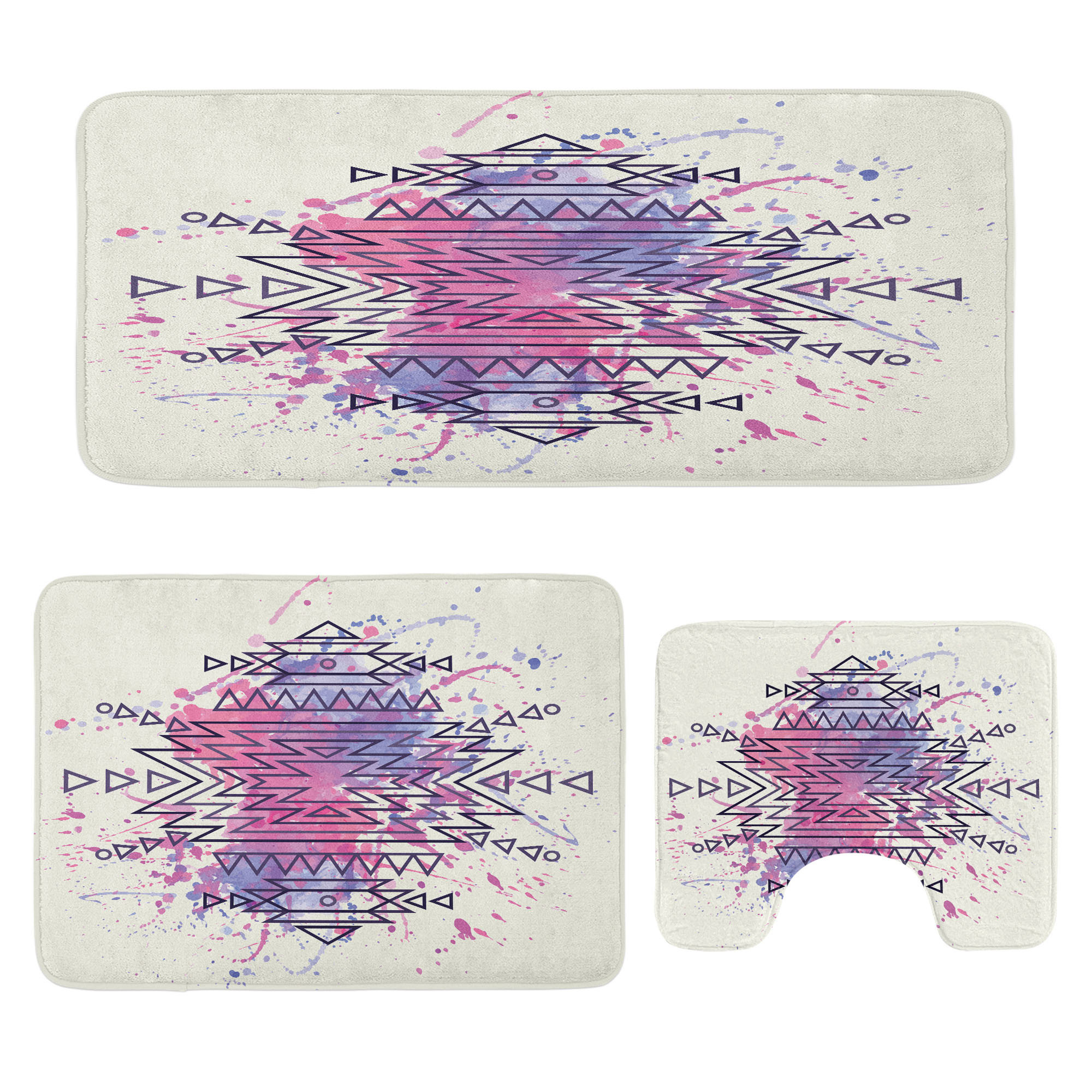 East Urban Home Tribal Bathroom Rug Set 3 Pieces U-Shape & Rectangle ...