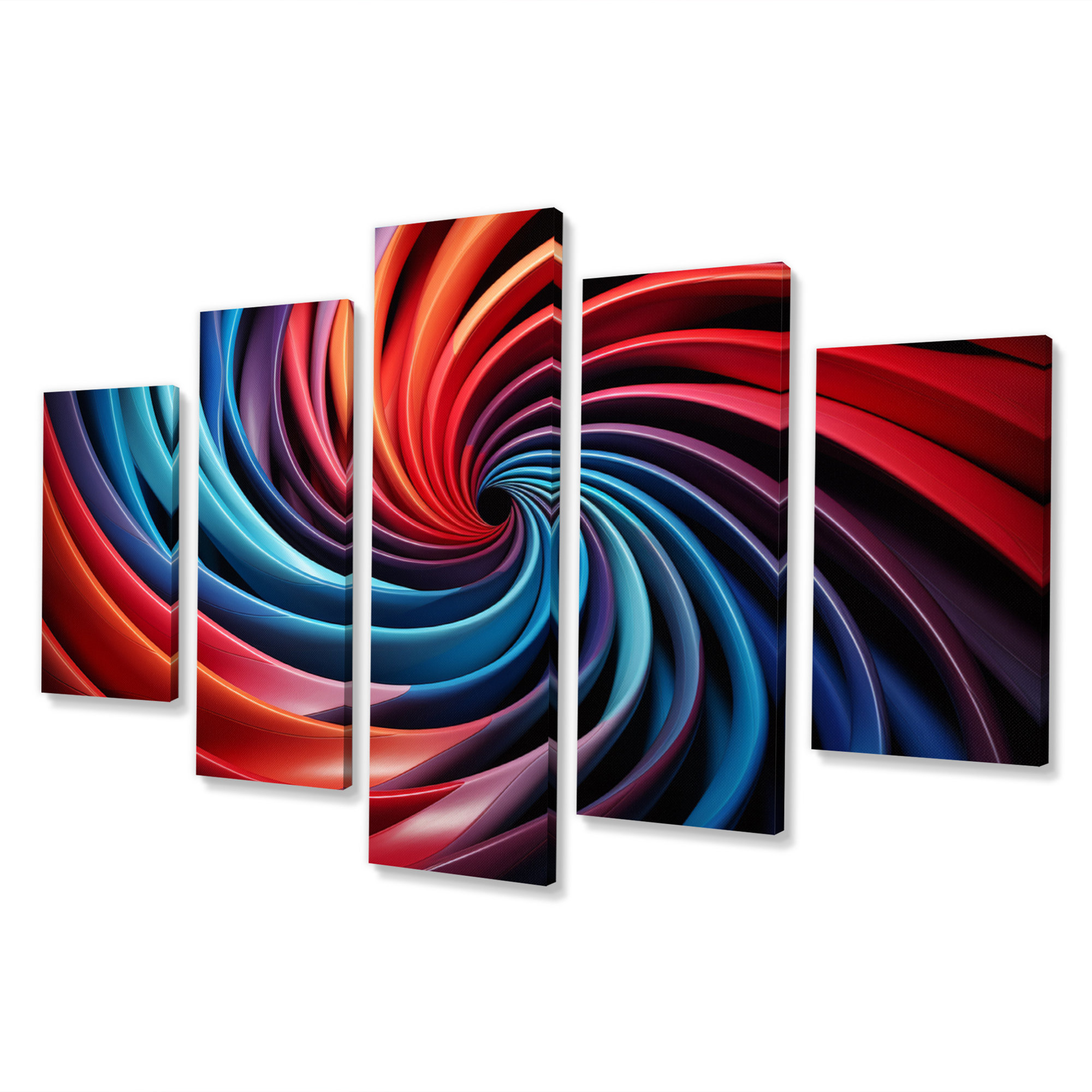 Ivy Bronx Op Art Spiral I - Modern Canvas Print - 5 Panels - Wayfair Canada
