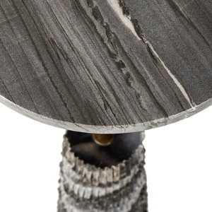 Four Hands Raven End Table-Ribbed Ebony Marble & Reviews | Perigold