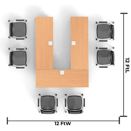 TeamWORK Tables 6 Person Training Meeting Seminar Tables Set | Wayfair