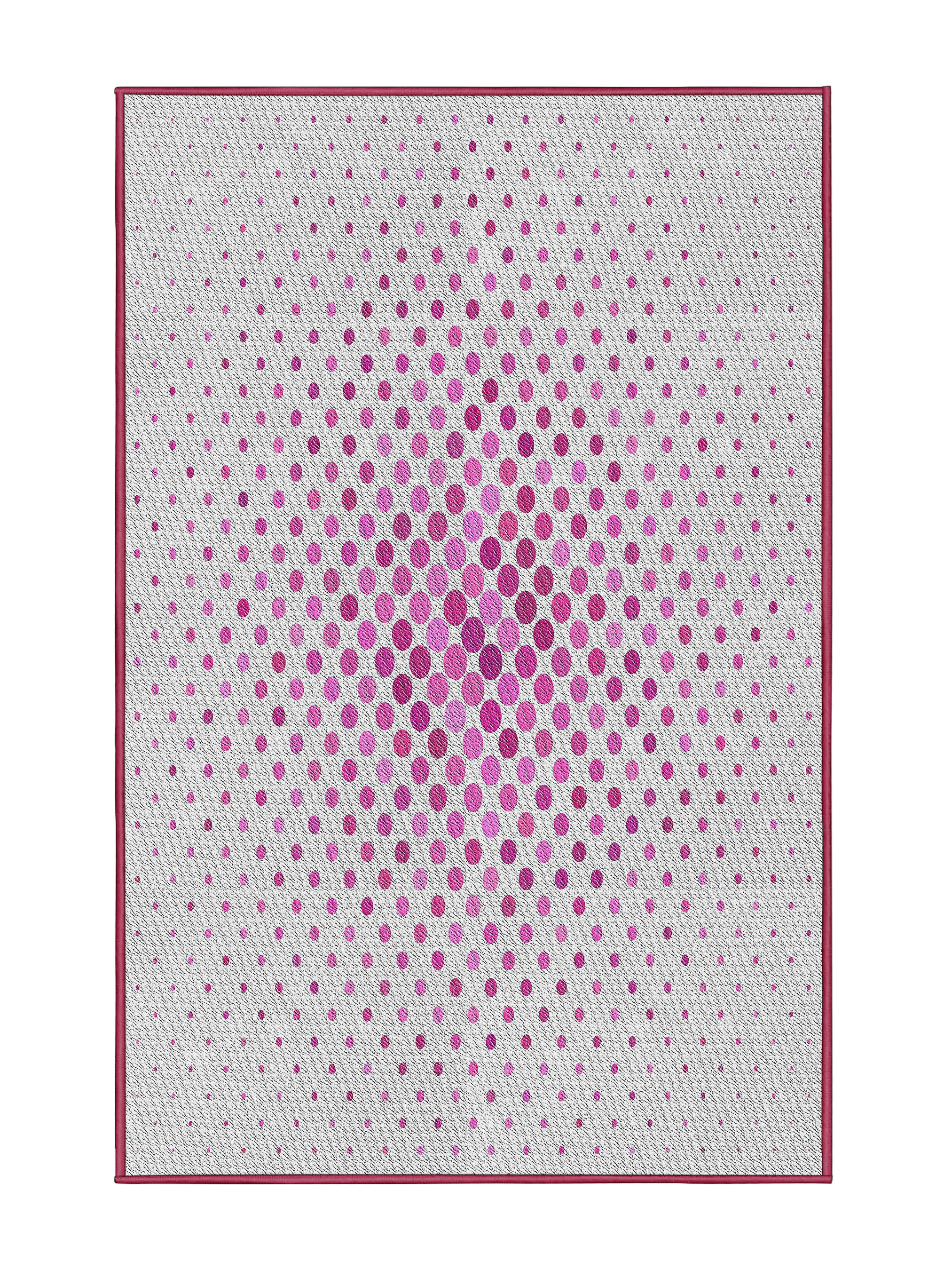 Ebern Designs Antowain Polka Dots White/Pink Area Rug | Wayfair