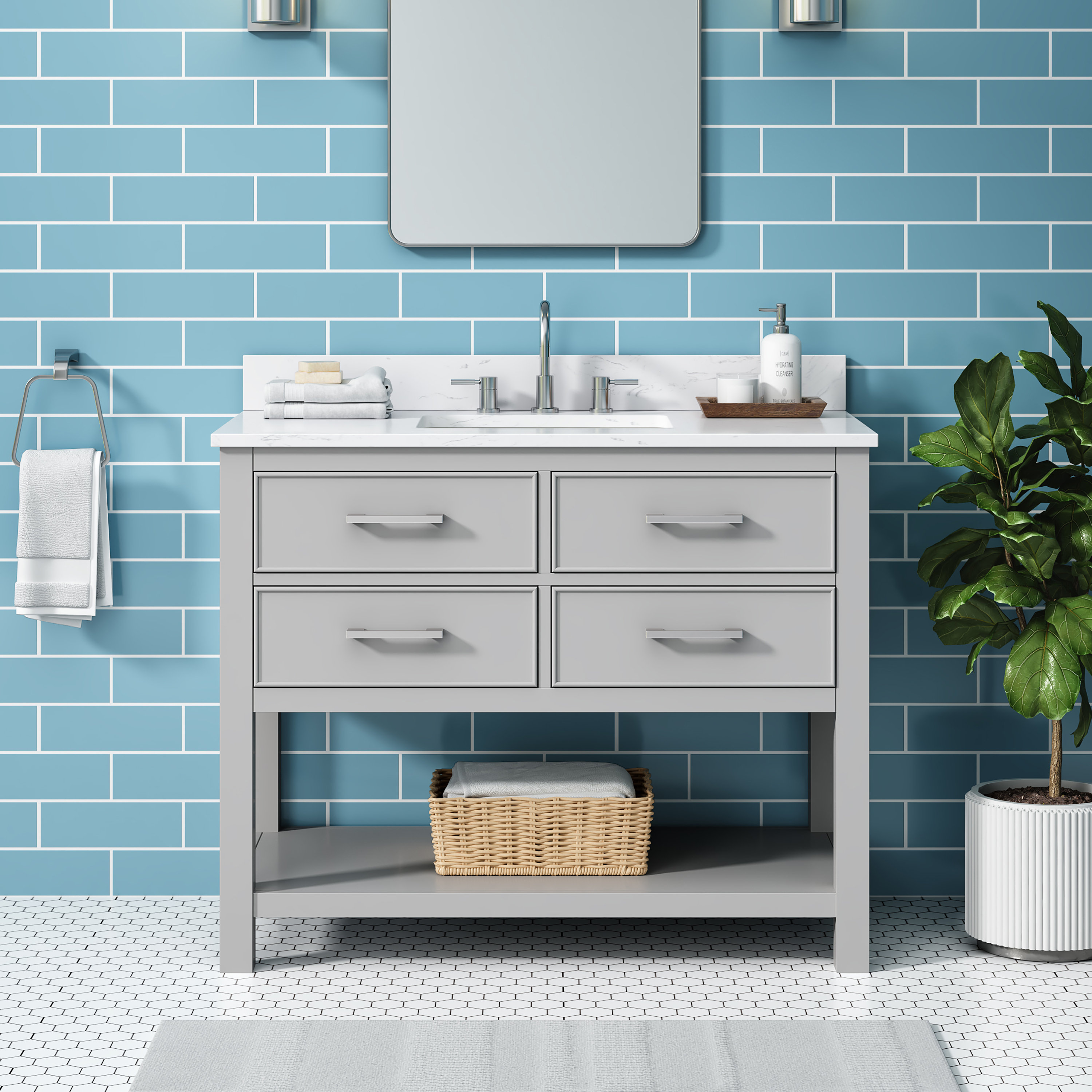 Avanity Brooks 43'' Free Standing Single Bathroom Vanity with ...