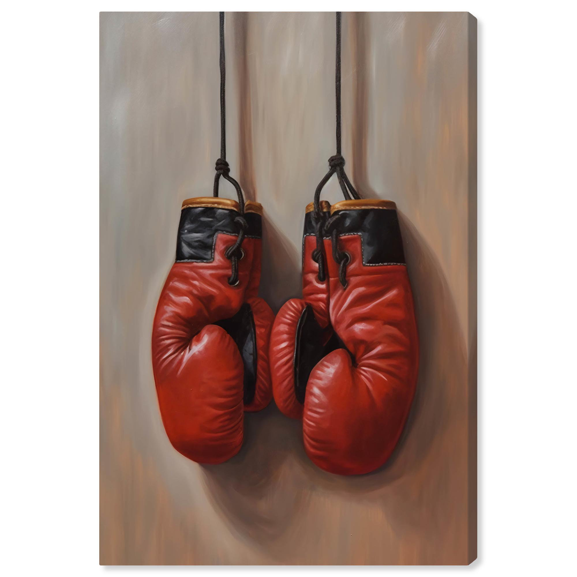 Art Remedy Hanging Gloves Tan Canvas Boxing Poster Art by Art Remedy ...