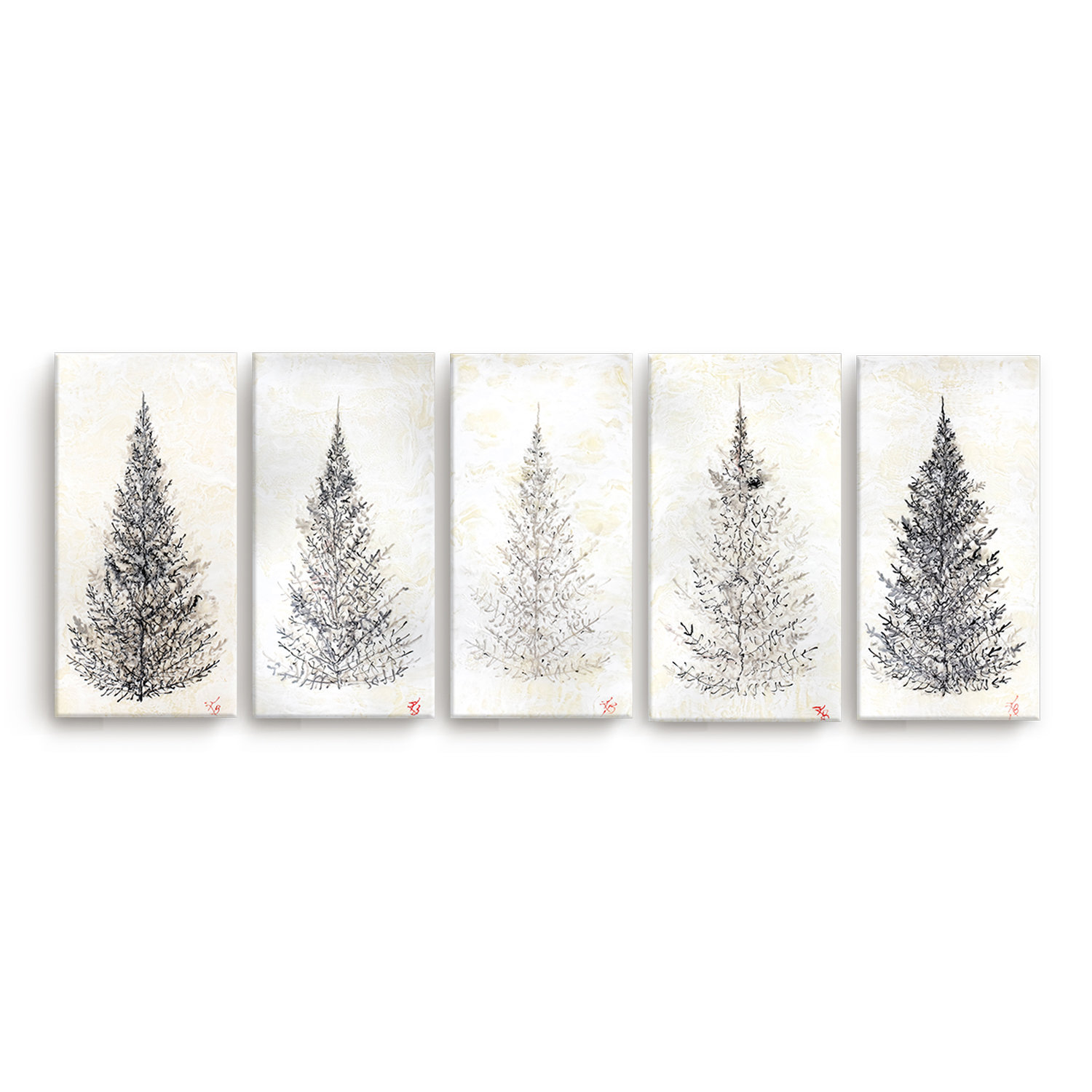 Millwood Pines Monoscape XXV by Karen Biery - 5 Piece Painting Print ...