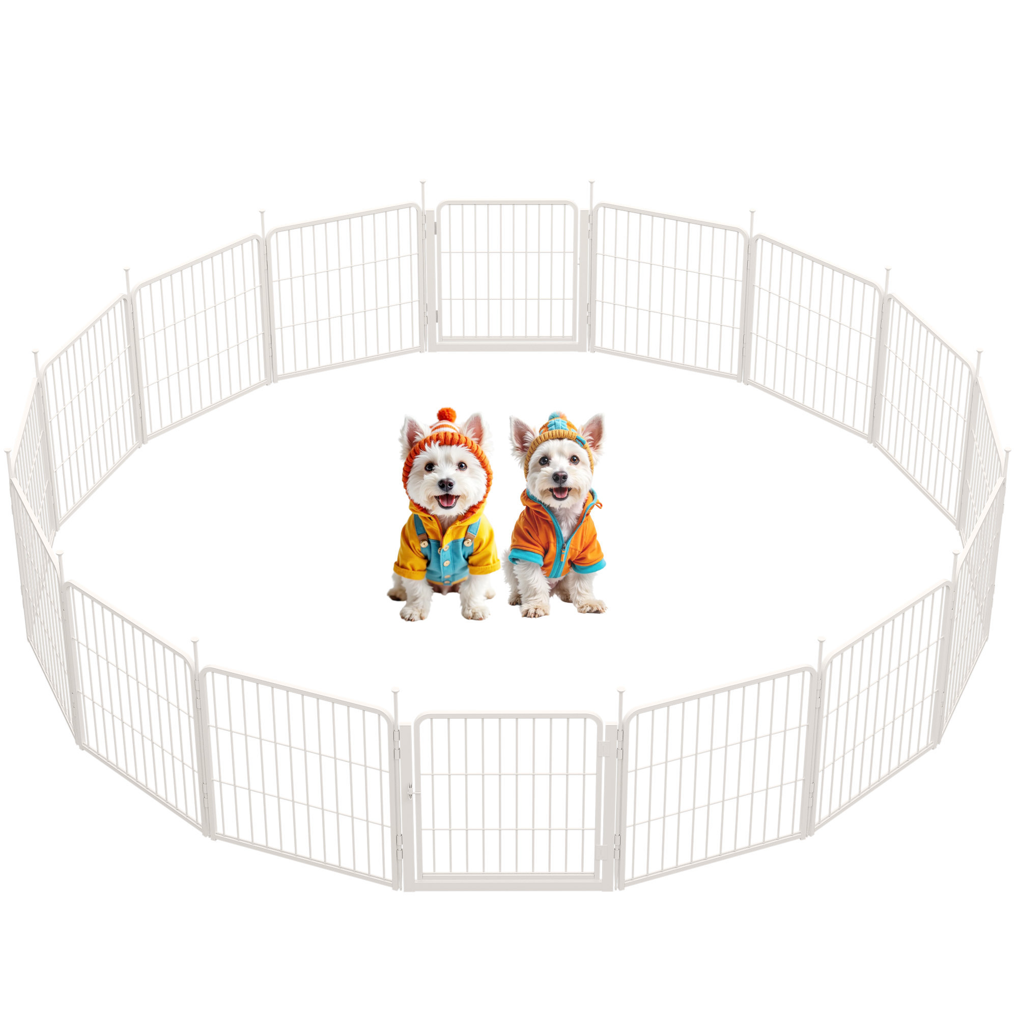 Cozy Castle Dog Playpen Metal Exercise Pen Panels (Set Of 16) | Wayfair