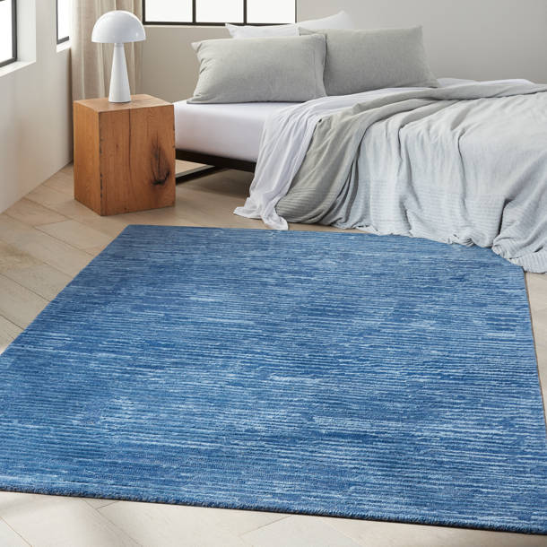 Calvin Klein Handmade Hand Hooked Blue Rug & Reviews | Wayfair