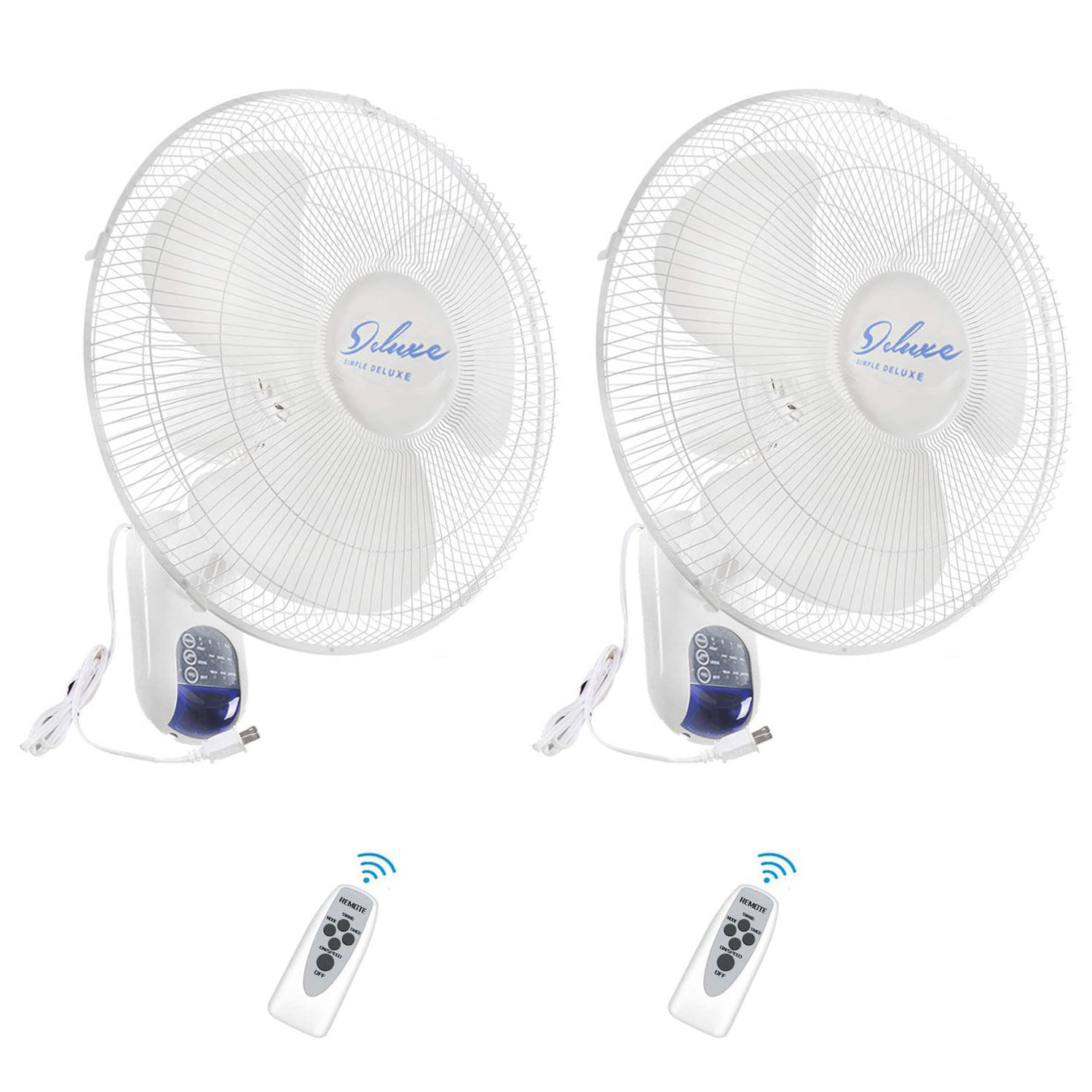 SenQWFa 16 in. White Digital Wall Mount Fan with Remote Control 3 ...