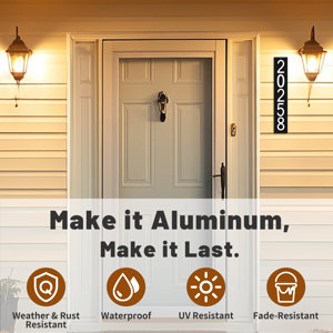 Royal Shade Floating Vertical Aluminum Address Plaque – Customized 4 ...