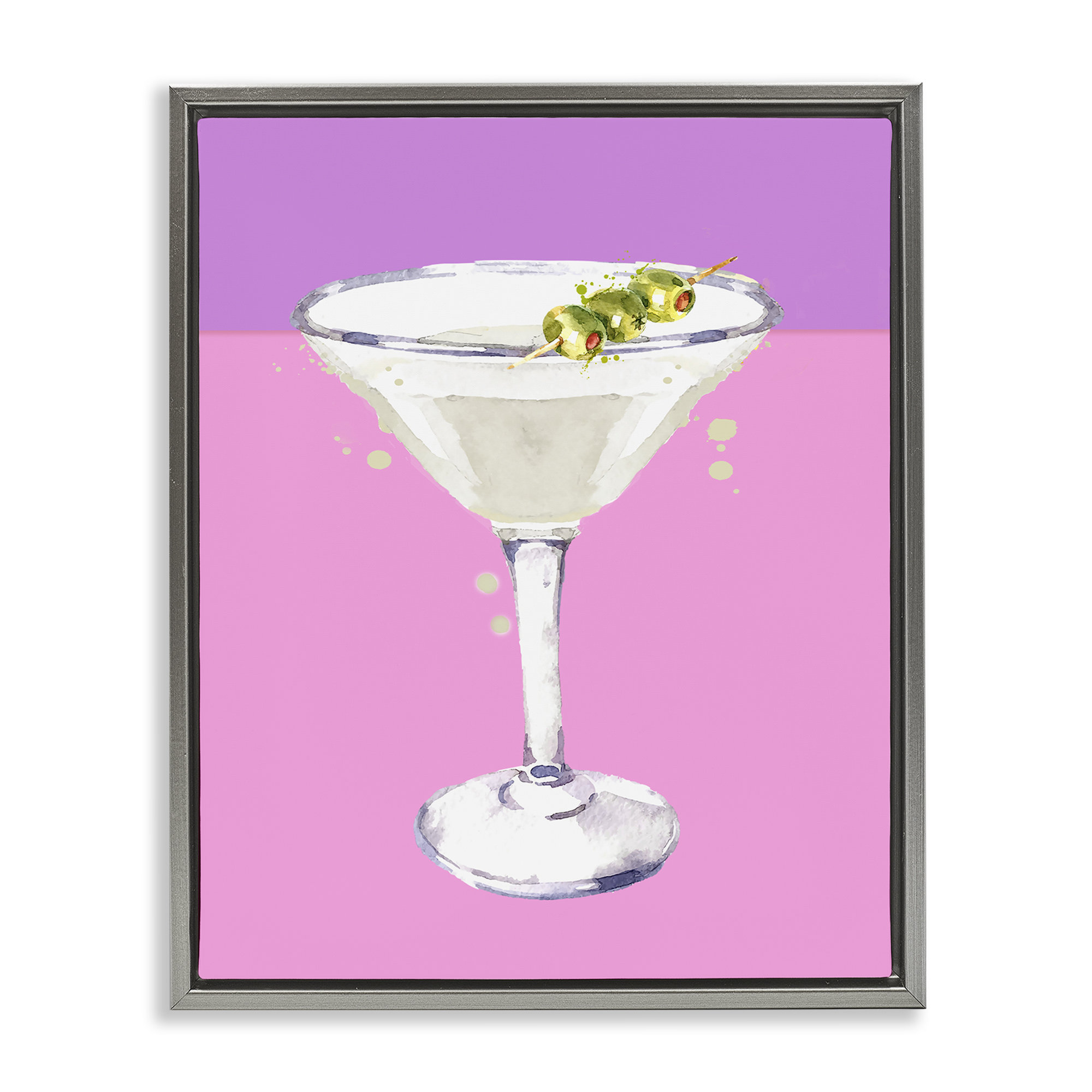Latitude Run® Bright Olive Martini Floating Frame, design by Susan Jill ...