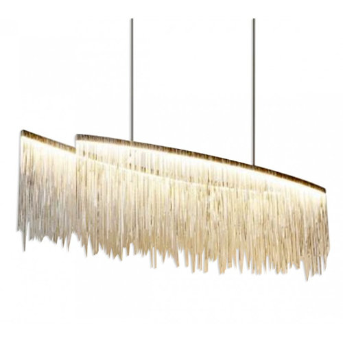 ALAN MIZRAHI LIGHTING Light Modern Luxury Waterfall Pendant Chandelier ...