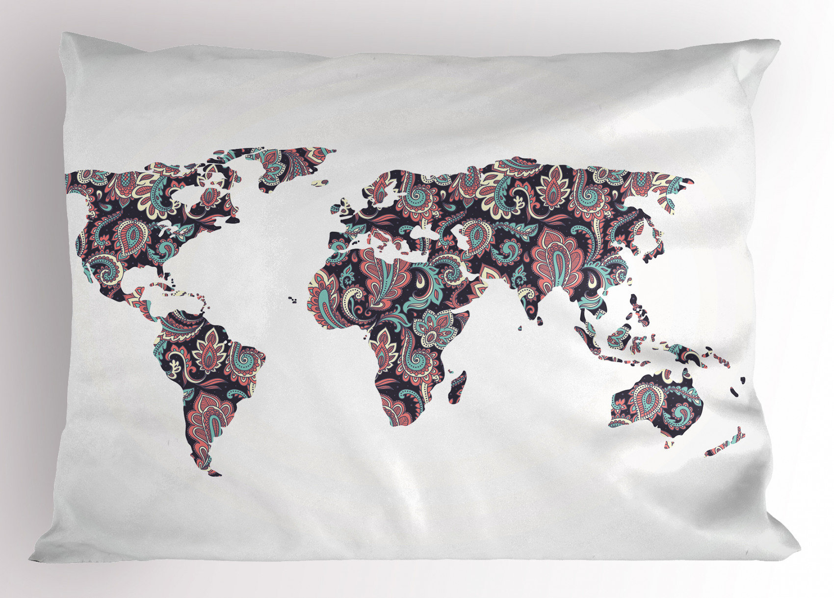 Ambesonne Floral World Map Sham | Wayfair