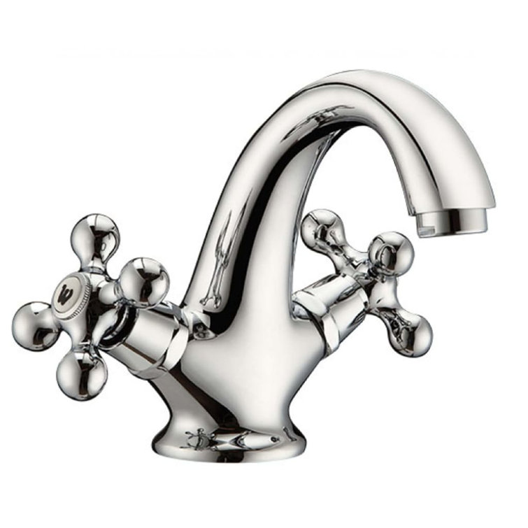 Belfry Bathroom Schütte 2-Handle Basin Mixer Elk Chrome | Wayfair.co.uk