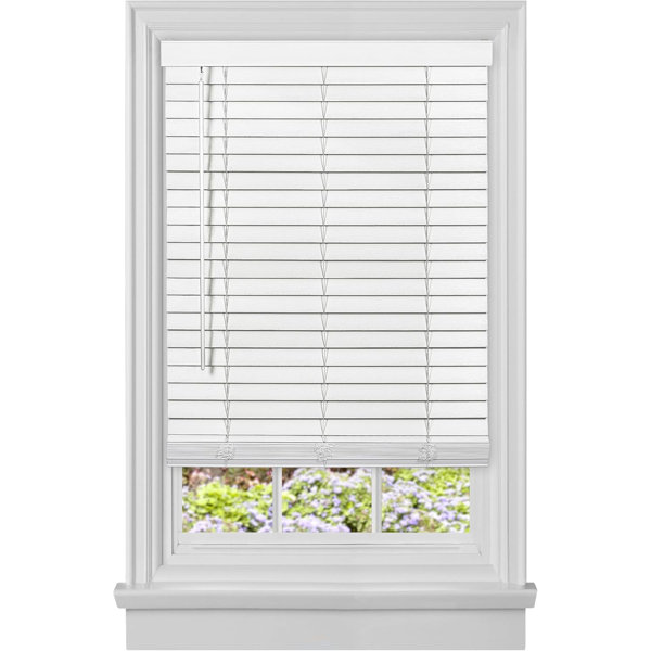 Symple Stuff Cordless Window Blinds Room Darkening Faux Wood Plantation ...