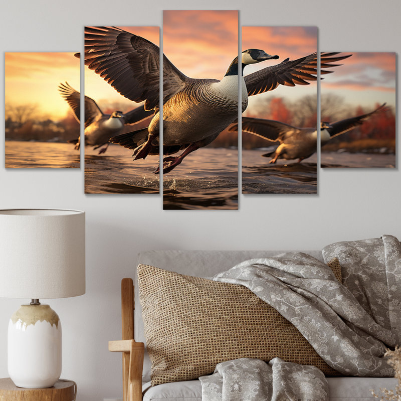 Design Art Canada Canadian Geese II - Animals Metal Wall Decor Set ...