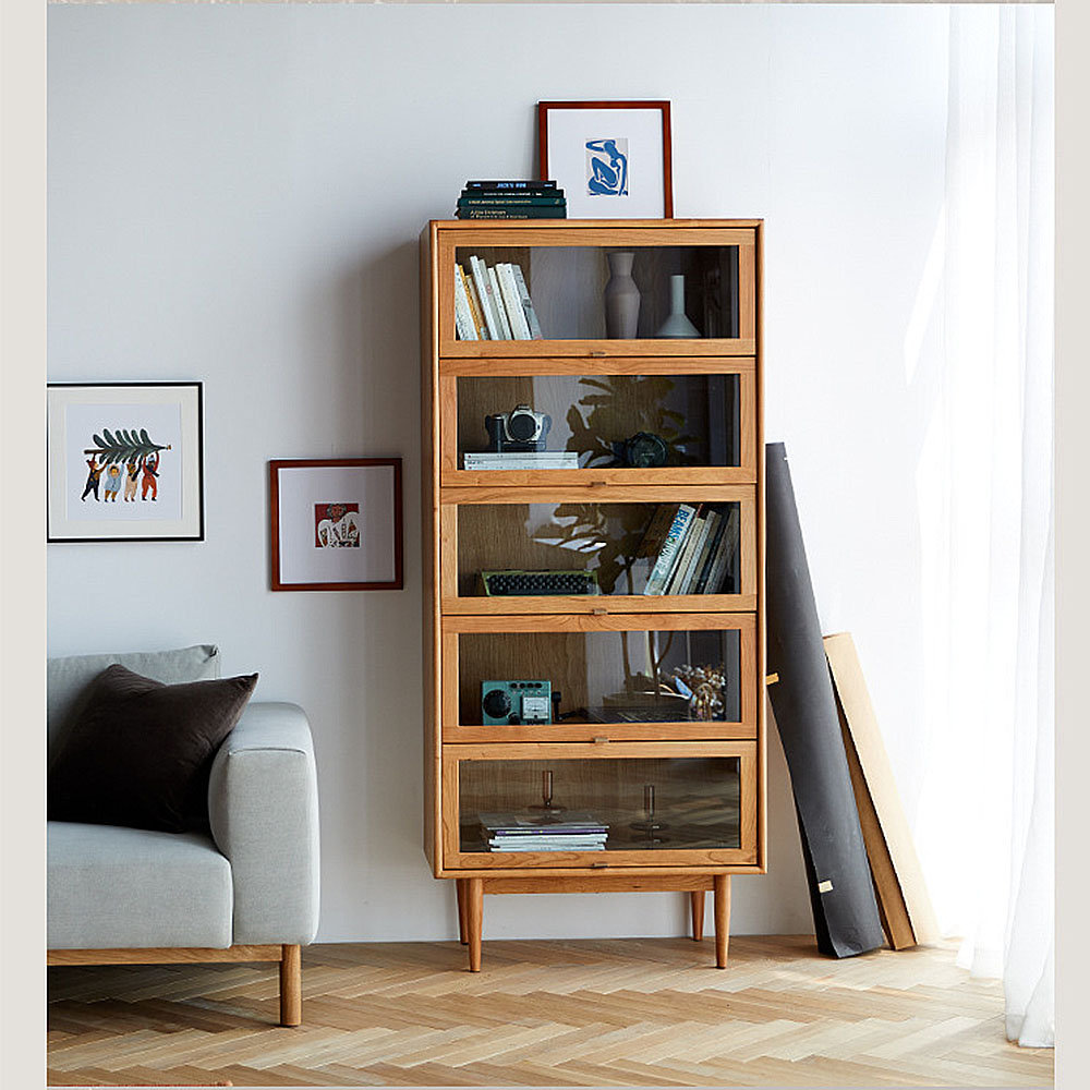 Dream cabinet Multi-Layer Glass Door Display Storage Cabinet | Wayfair