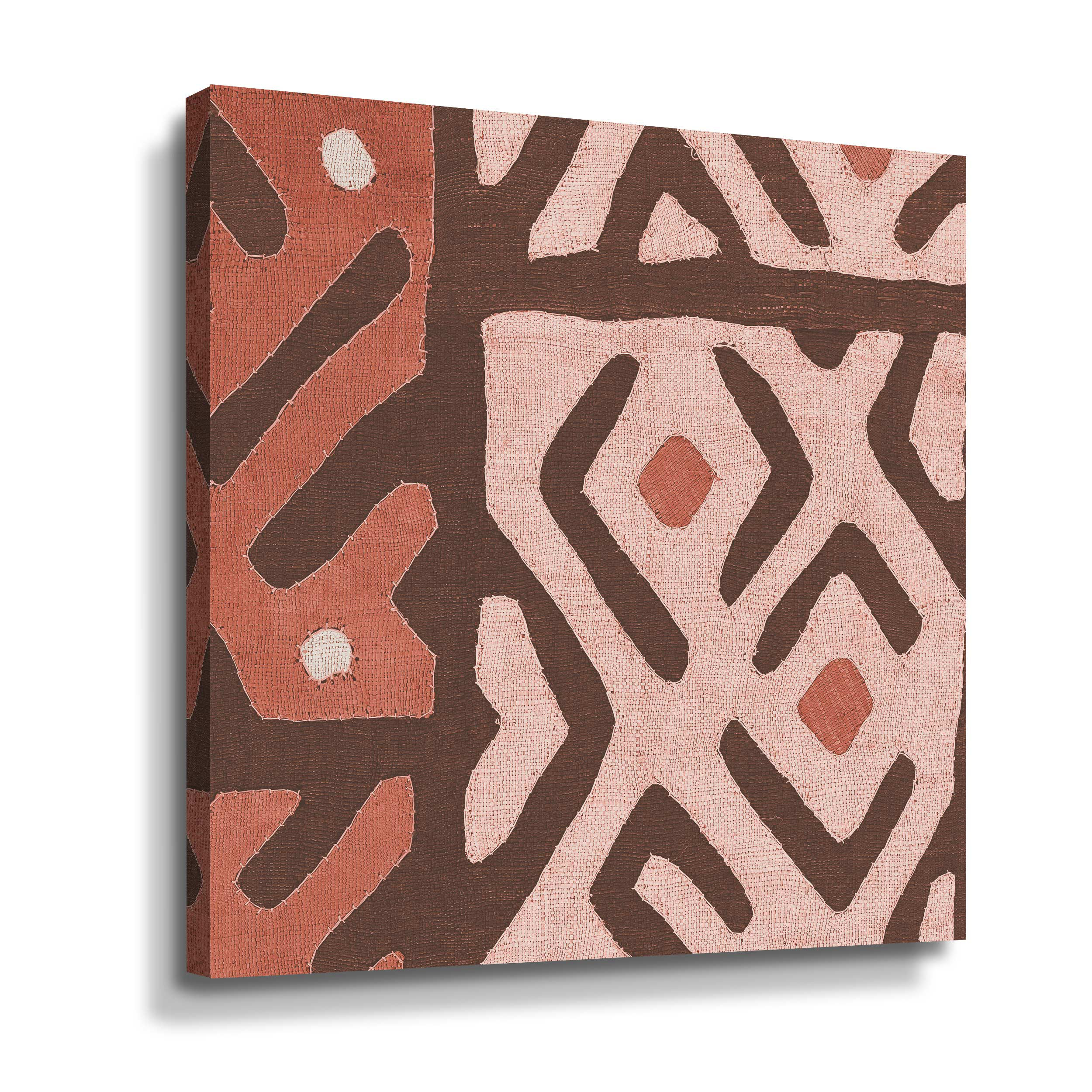 Dakota Fields Kuba Cloth I Square I Blush - Print on Canvas | Wayfair