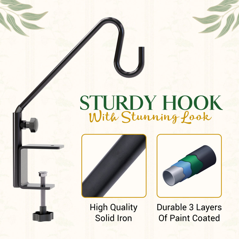 Bme Steel - Railing hook - Black - 11" 2pcs | Wayfair