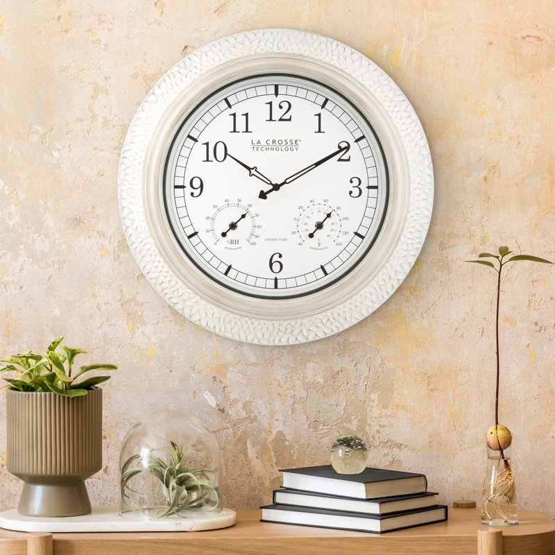 La Crosse Technology 21" Atomic Analog Wall Clock with Temperature ...