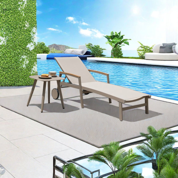 Elegance Furnishings Aluminum Outdoor Lounger Outdoor Aluminium Alloy ...