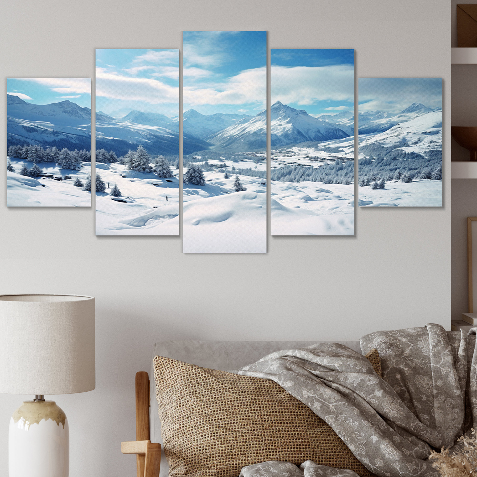 Millwood Pines French Snowy Peaks In The Alps IV - Landscapes Metal ...