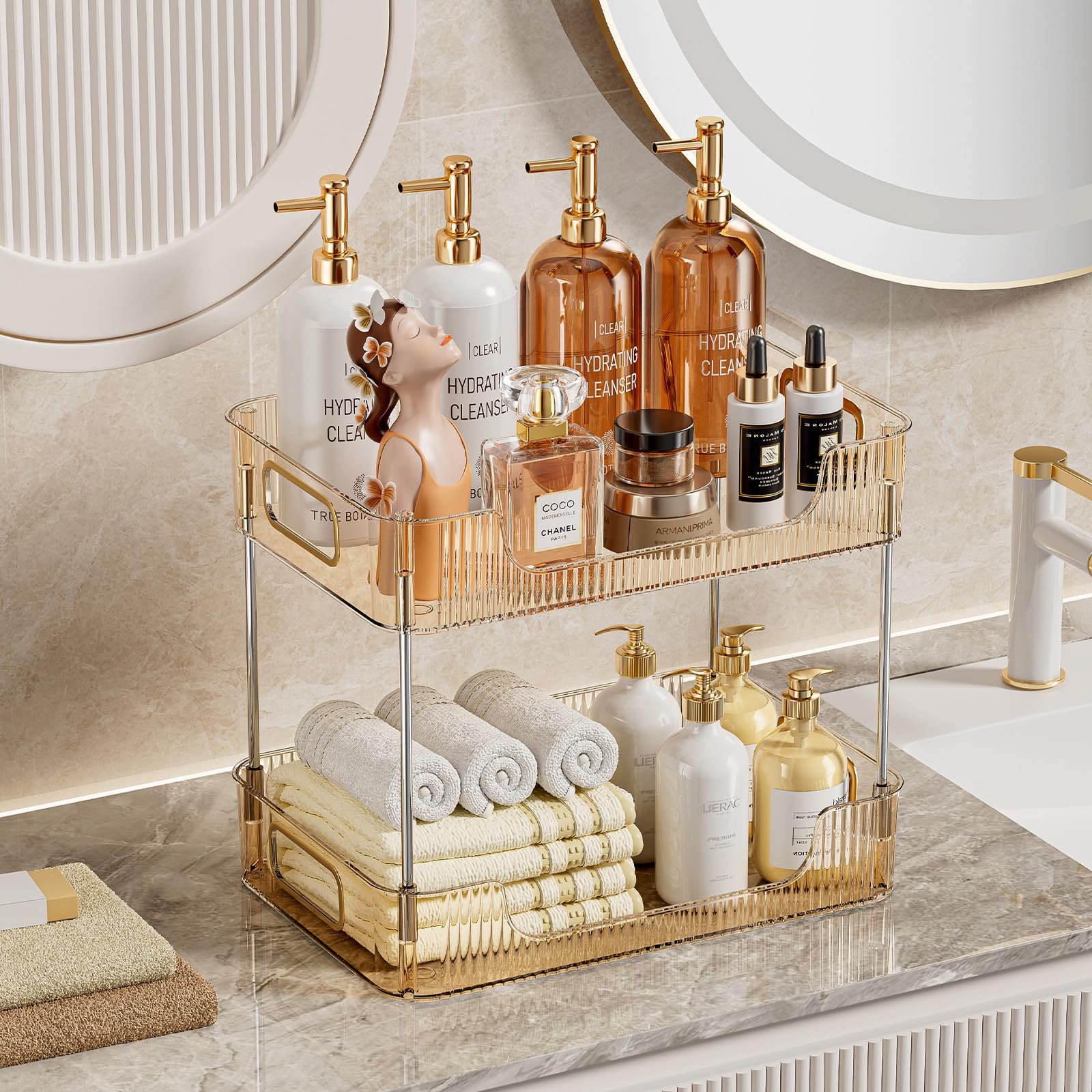 Rebrilliant 2 Cosmetics Skin Care Products Storage Rack, Perfume Rack ...