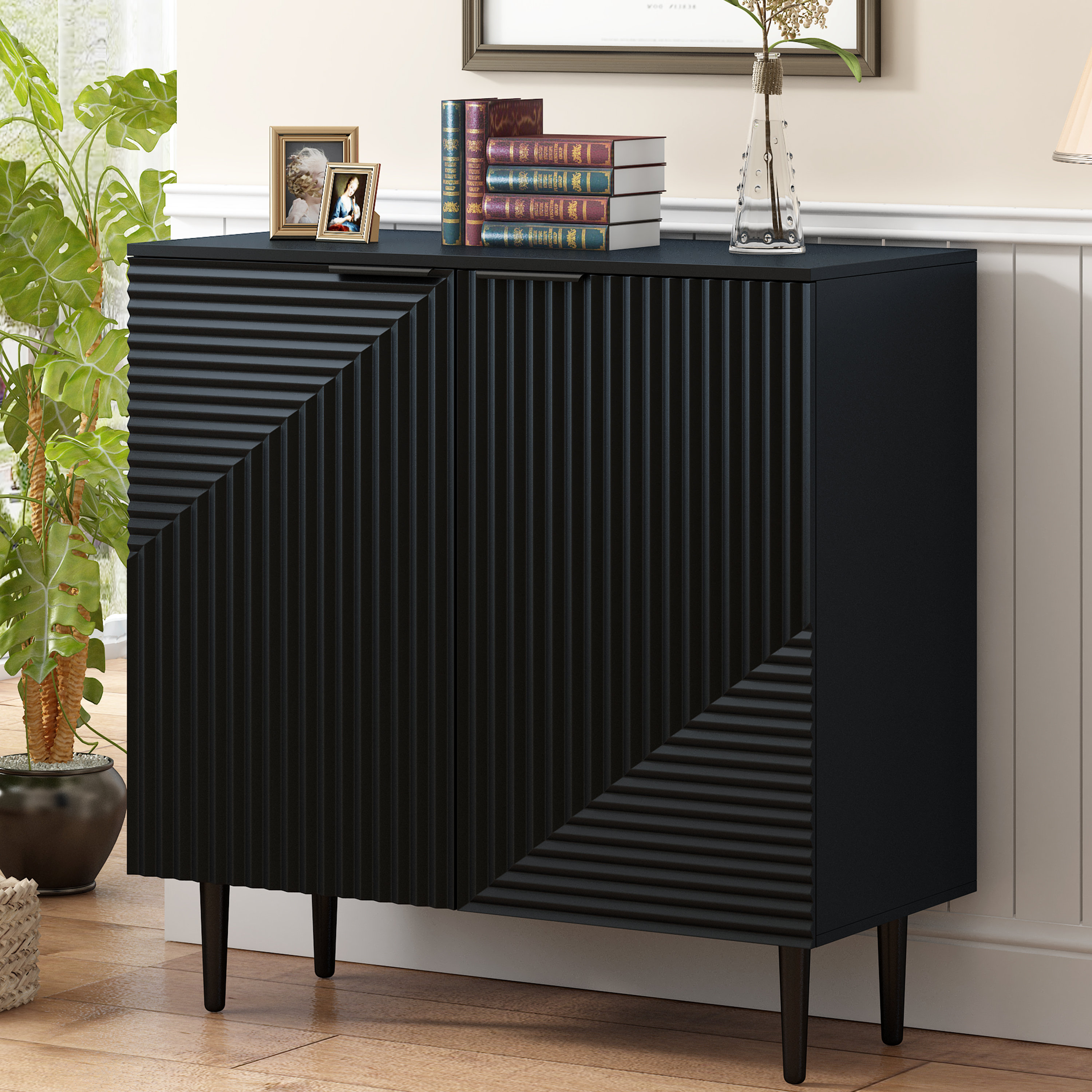 Latitude Run® Riehl Faux Wood 2-Doors Storage Cabinet | Wayfair