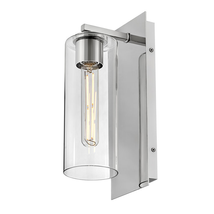 Chimere Single Light Glass Steel Dimmable Armed Sconce | Joss & Main
